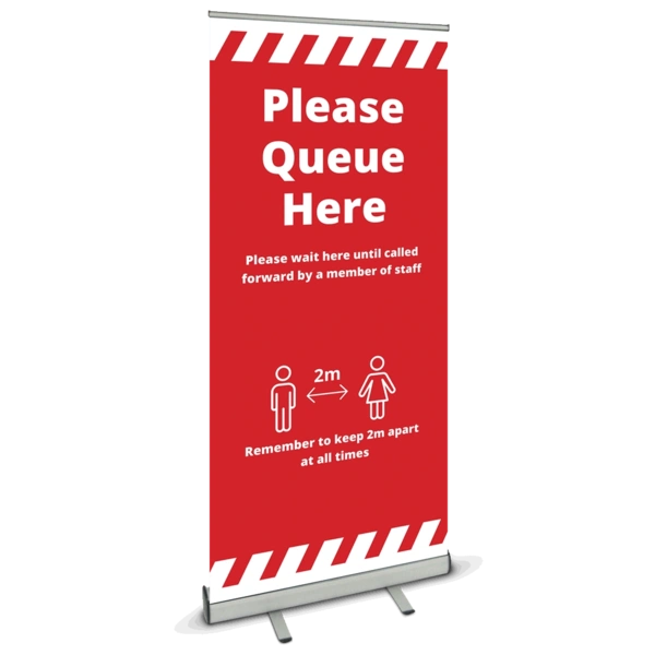 Please Queue Here Roller Banner | Diamond Digital Print Limited
